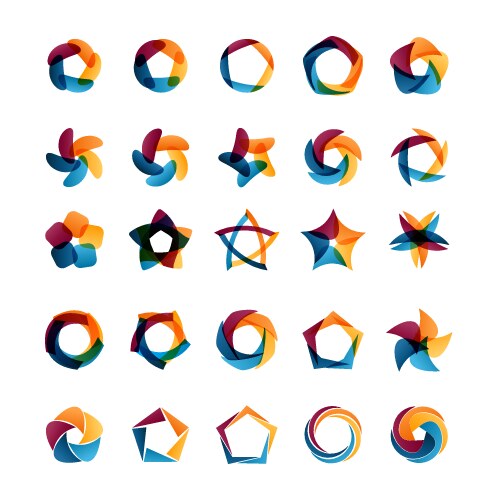 Icon set logo design elements Royalty Free Vector Image