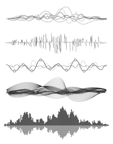 Abstract sound waves isolated on white background Vector Image