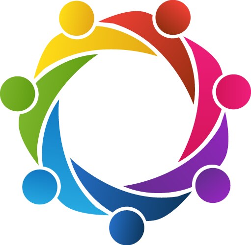 Teamwork meeting logo Royalty Free Vector Image