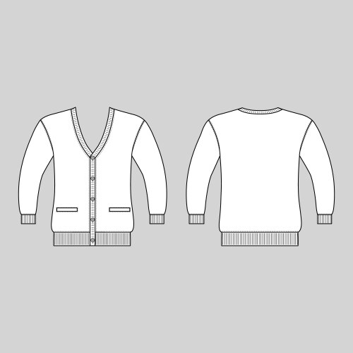 Man's Cardigan Template Royalty Free Vector Image