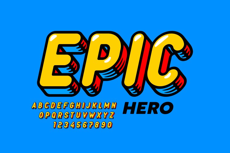 Comic book cover vintage comics magazine layout Vector Image