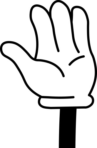 Hand asking donations open palm Royalty Free Vector Image