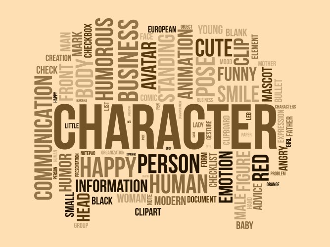 Character word cloud template avatar concept Vector Image