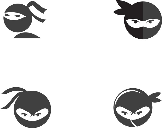 Ninja head icon images Royalty Free Vector Image