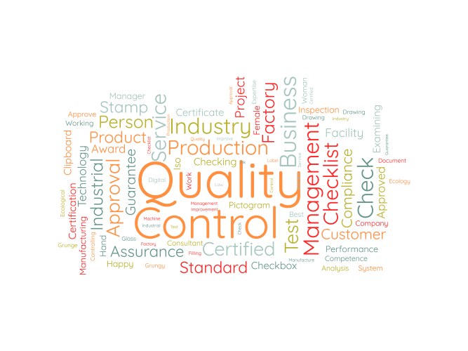 Quality control wordcloud template business Vector Image