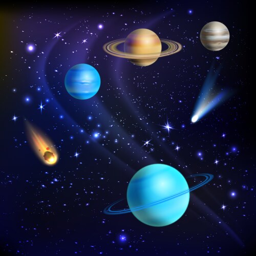 Solar System Planets Educational Poster – Royalty-Free Vector | VectorStock