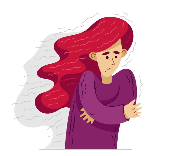 Young woman feeling stressed and uncomfortable Vector Image