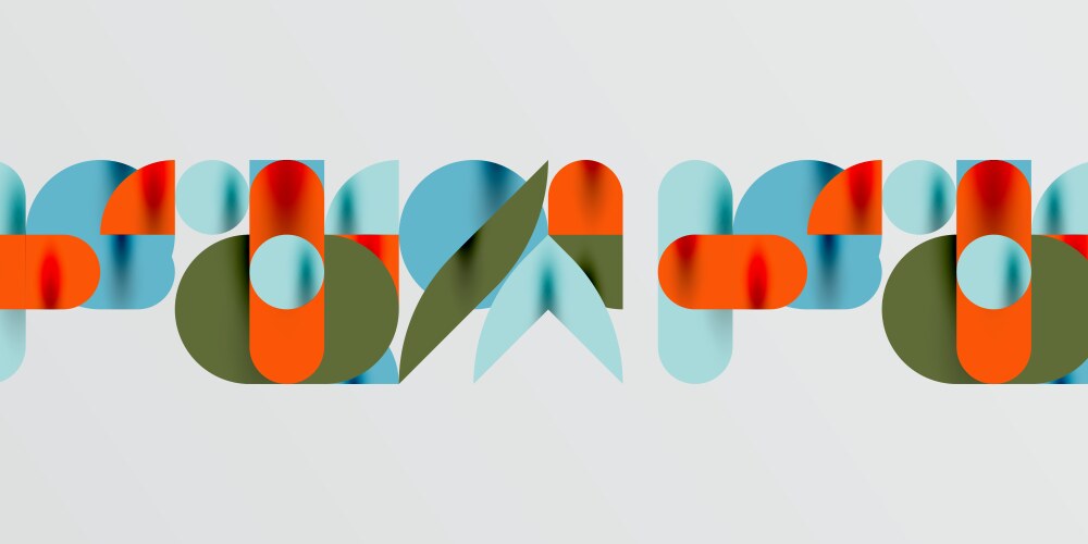 Circles semi squares and round shapes Royalty Free Vector