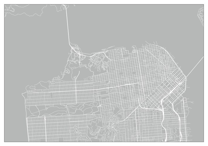 San francisco city plan detailed map Royalty Free Vector