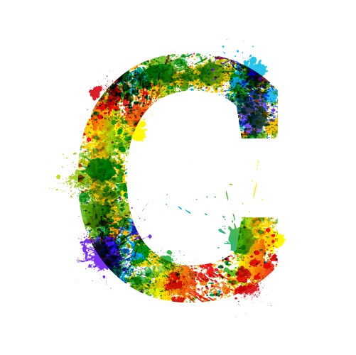Colorful paint splashes font numeral 2 Royalty Free Vector