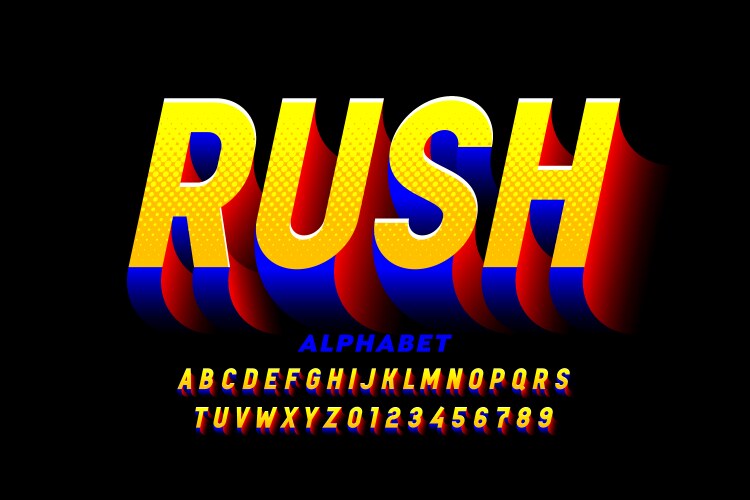 Comic book pop art super hero font Royalty Free Vector Image