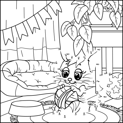 Numbers game education for children four cats Vector Image