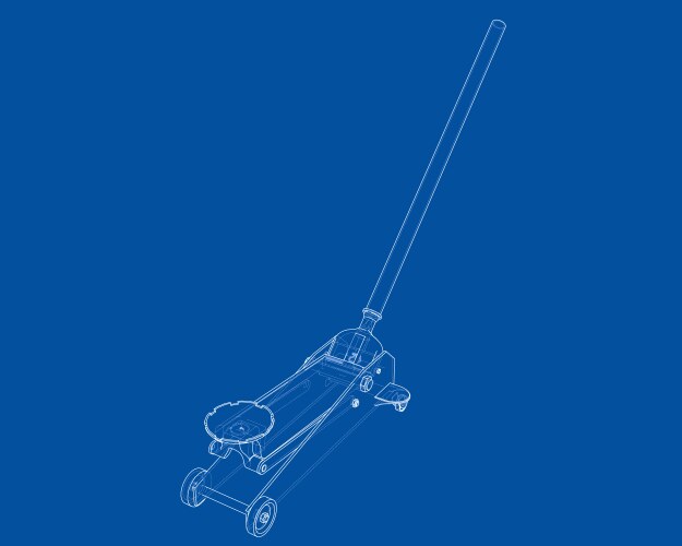 Outline floor car jack Royalty Free Vector Image