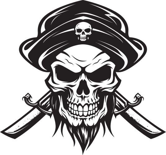 Pirate captains badge iconic emblem of piracy Vector Image