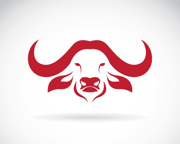 Buffalo head design on white background wild Vector Image
