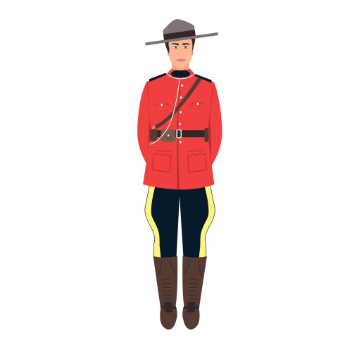 Canadian policeman and policewoman in traditional Vector Image