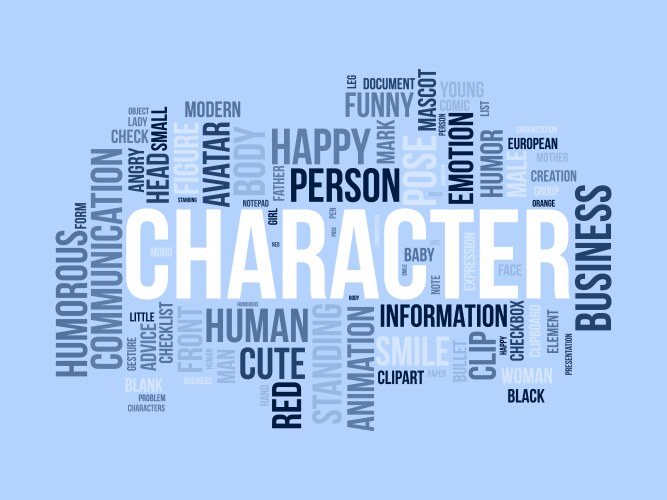 Character word cloud template avatar concept Vector Image