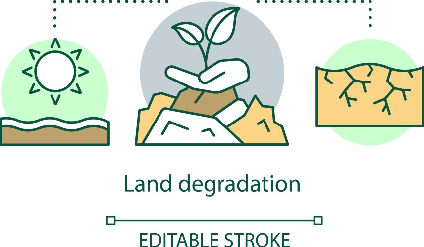 Soil pollution concept icon land waste Royalty Free Vector