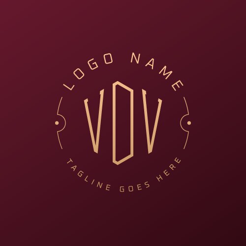 Luxury vdv logo design elegant letter – Royalty-Free Vector | VectorStock