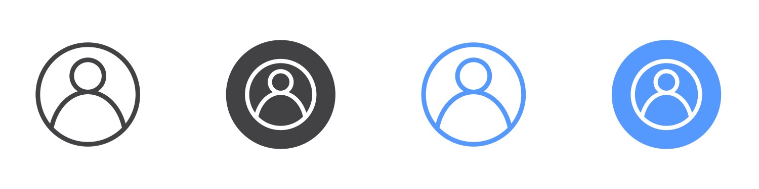 Profile photo icon flat set in black and white Vector Image