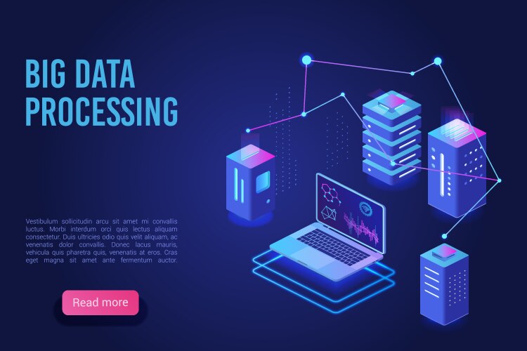 Computation of big data center information Vector Image
