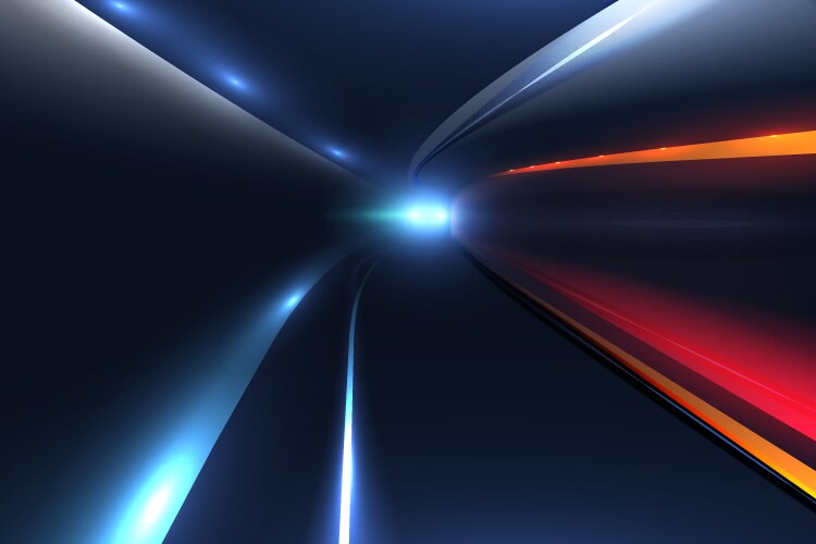 Image of colorful light trails with motion Vector Image