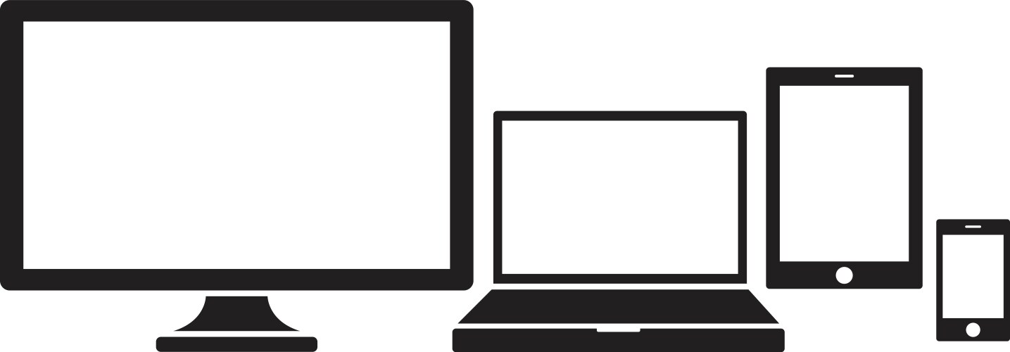 Browser mockups empty computer tablet and mobile Vector Image