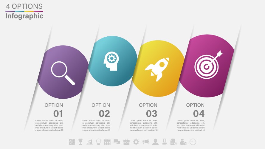 Four steps label design infographic Royalty Free Vector