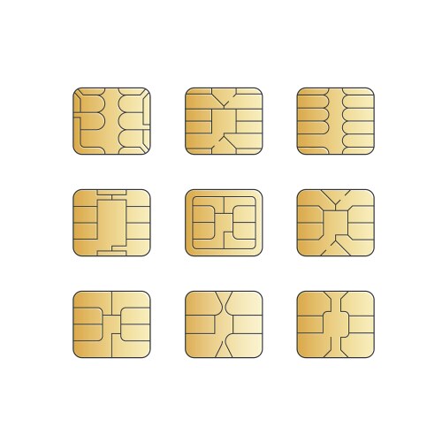Emv chips for banking plastic card digital nfc Vector Image
