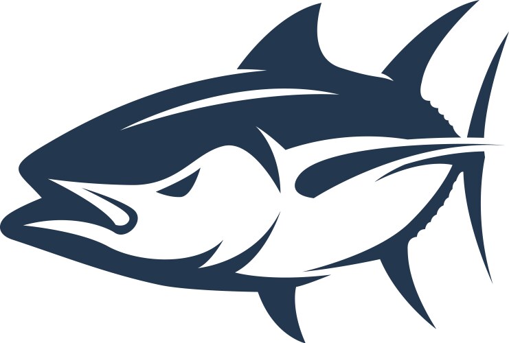 Tuna fish fishing template Royalty Free Vector Image