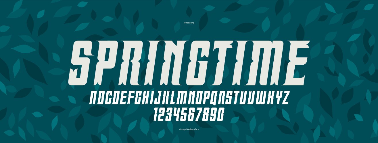 Floral display font for logos and headlines Vector Image