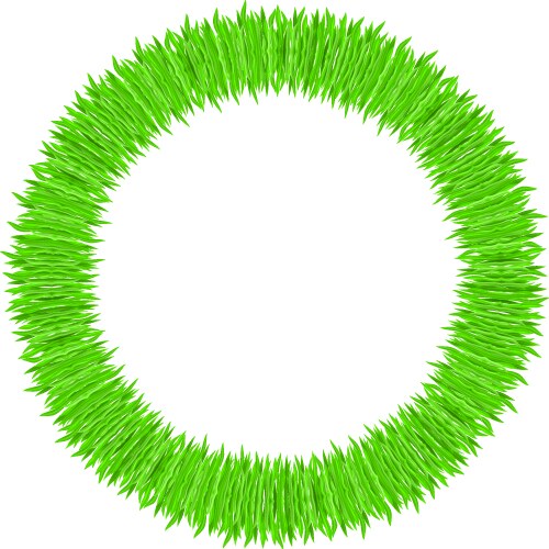 Circle with grass and leafs Royalty Free Vector Image