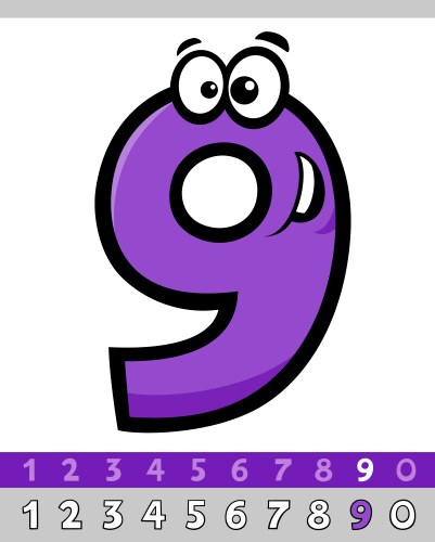 Girl with number nine Royalty Free Vector Image