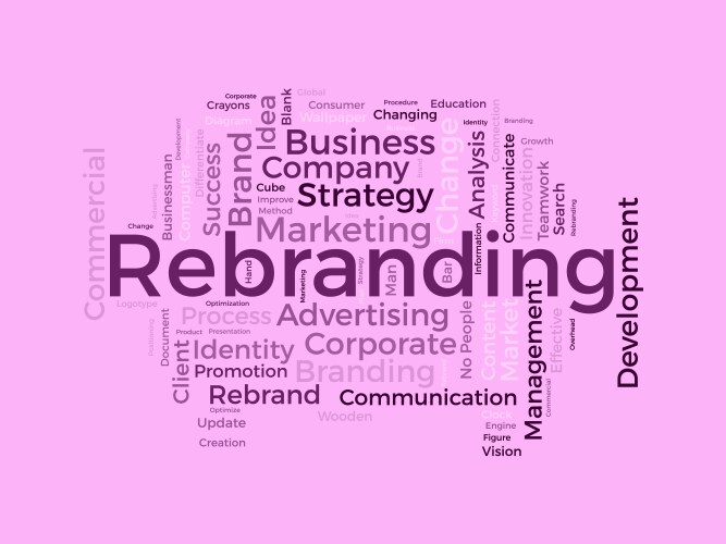 Rebranding wordcloud template business concept Vector Image