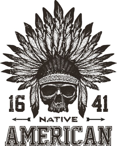 Indian skull chief Royalty Free Vector Image - VectorStock
