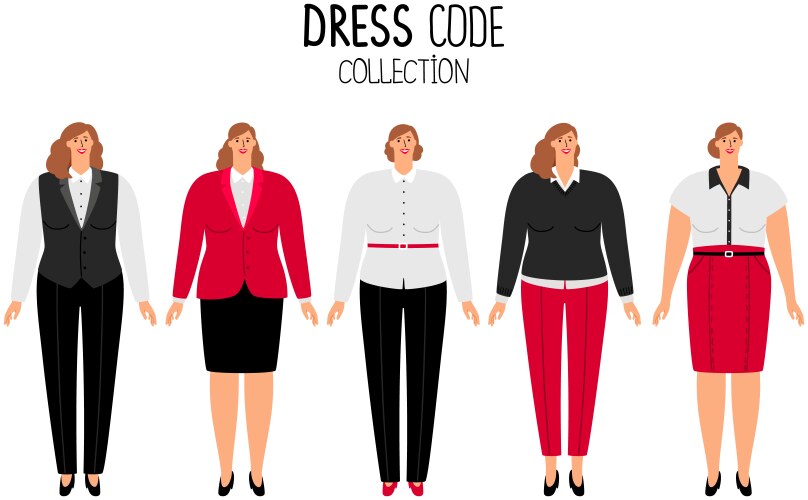 Women dress code Royalty Free Vector Image - VectorStock