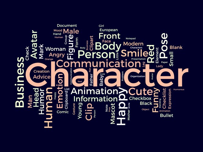 Character word cloud template avatar concept Vector Image