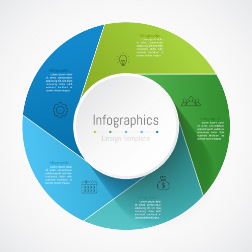 Infographic 5 options design elements Royalty Free Vector