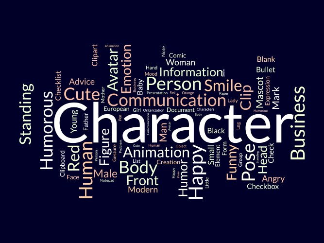 Character word cloud template avatar concept Vector Image