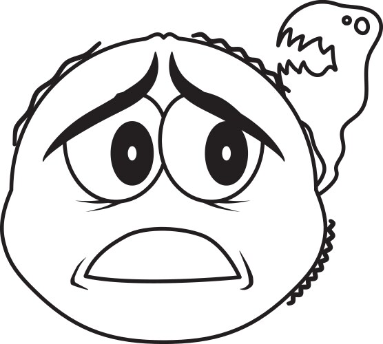 Scared face comic fear expression cartoon Vector Image