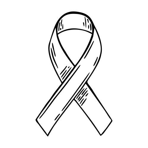 Awareness ribbon hand drawn outline doodle icon Vector Image