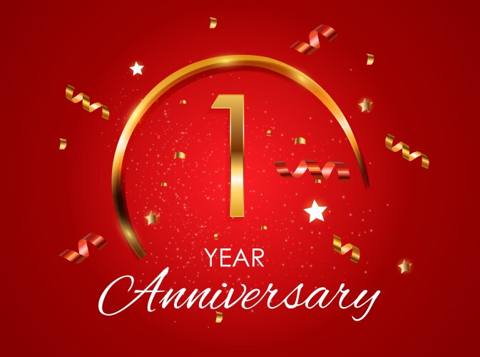 Template 1 years anniversary Royalty Free Vector Image