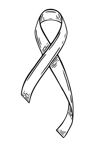 Awareness ribbon hand drawn outline doodle icon Vector Image
