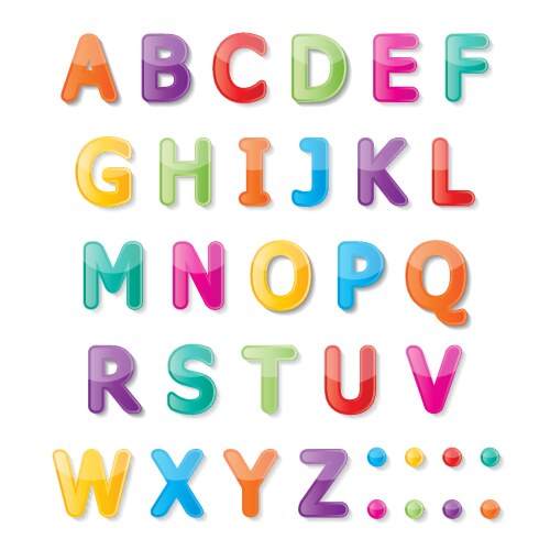 Simple colorful font complete abc alphabet set Vector Image