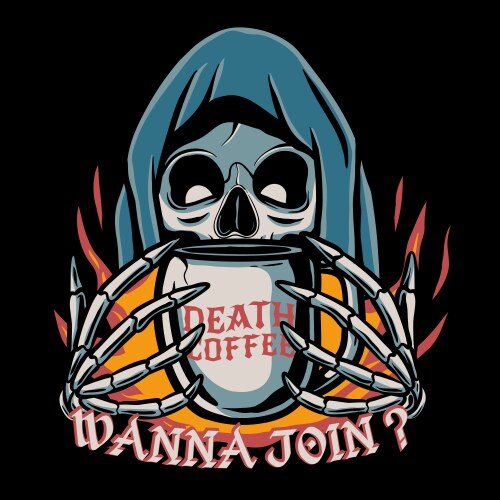 Grim reaper holding earth globe with flames Vector Image