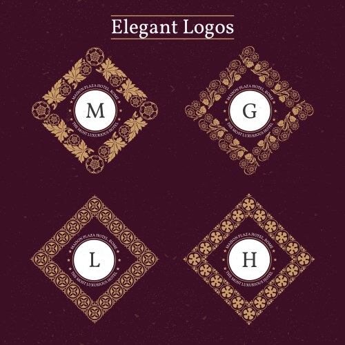 Decorative initials logos Royalty Free Vector Image