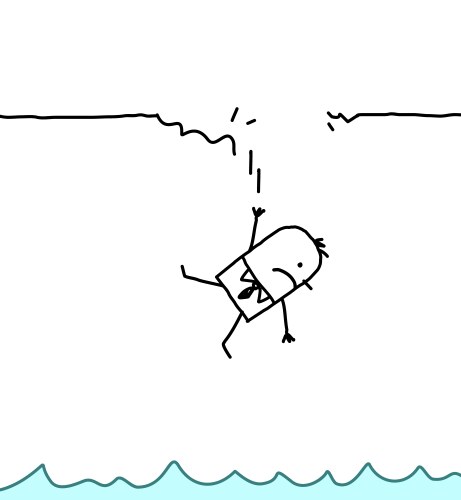 Cartoon falling man or businessman and two men Vector Image