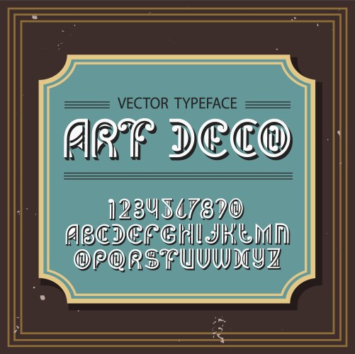 Art deco creative font Royalty Free Vector Image