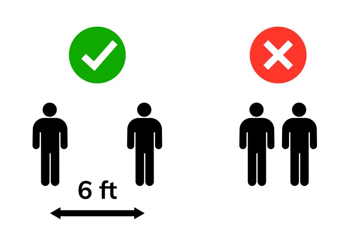 People social distance icon simple shake Vector Image