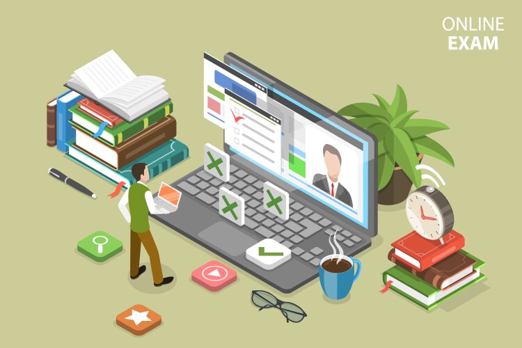 3d isometric flat conceptual Royalty Free Vector Image